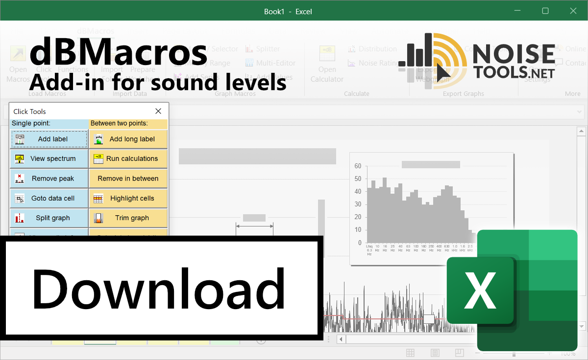 dBMacros - Excel Add-in for noise data - NoiseTools.net